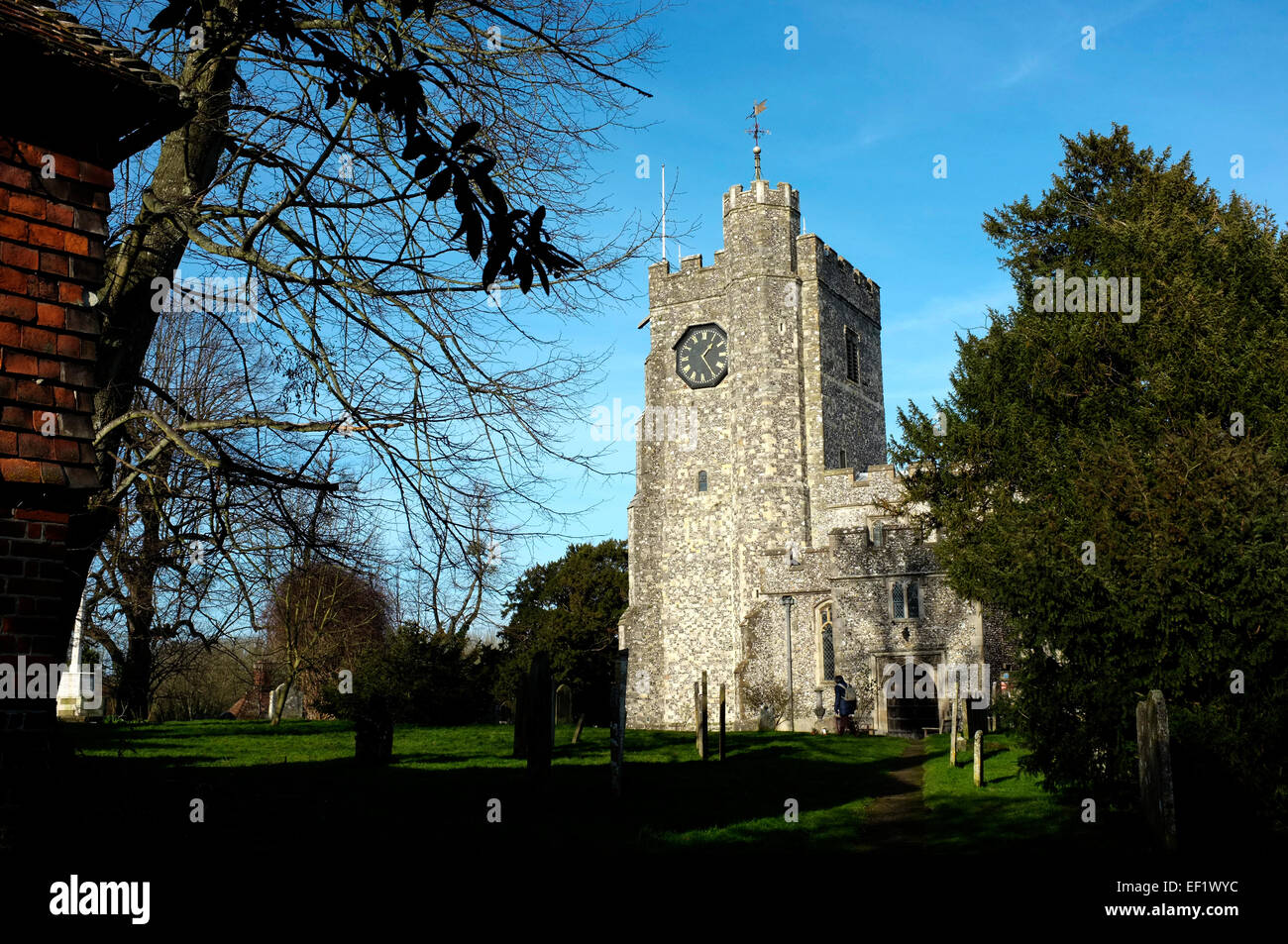 st mary's church in the village of chilham in county of kent uk january ...