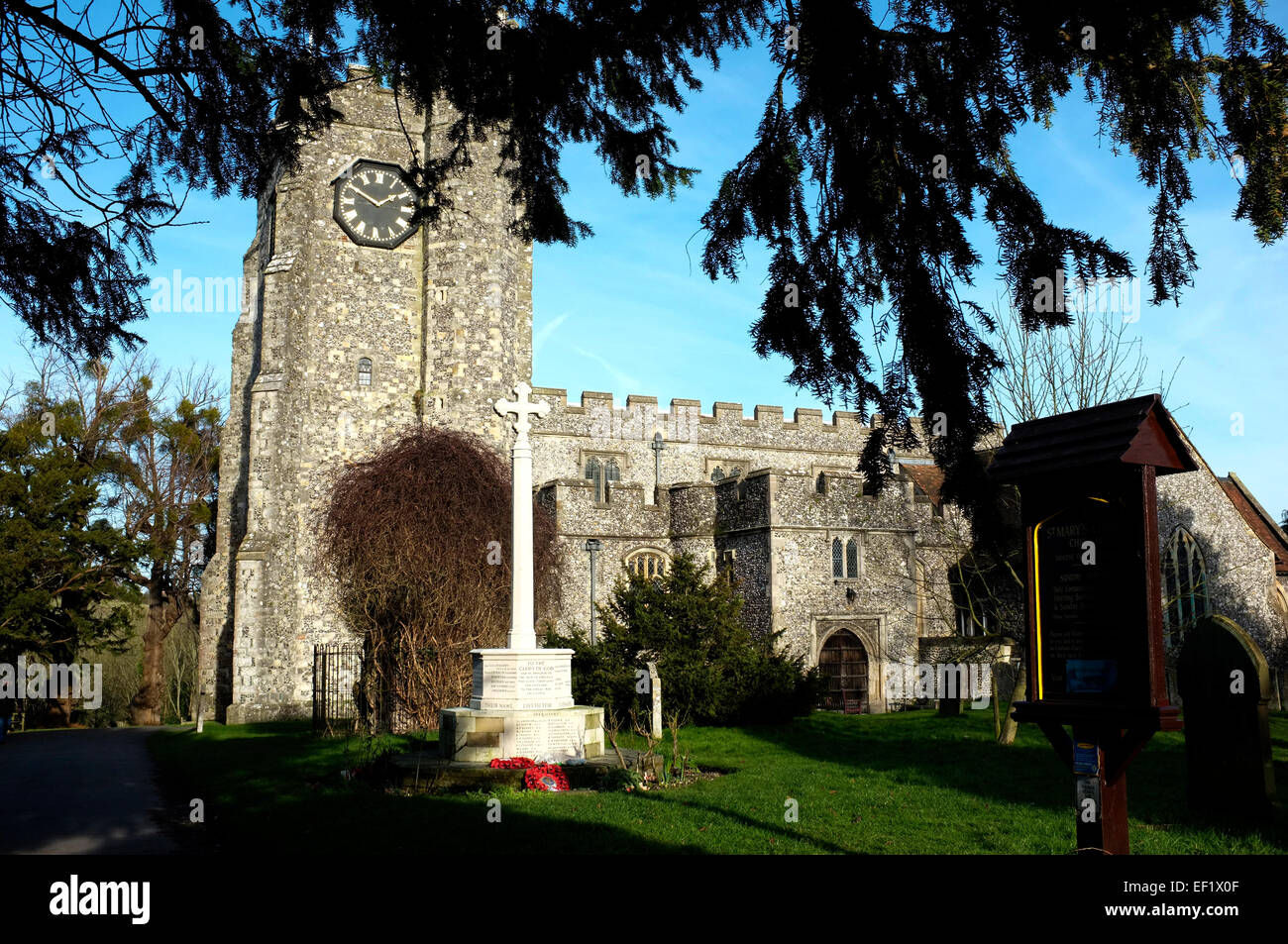 st mary's church in the village of chilham in county of kent uk january ...