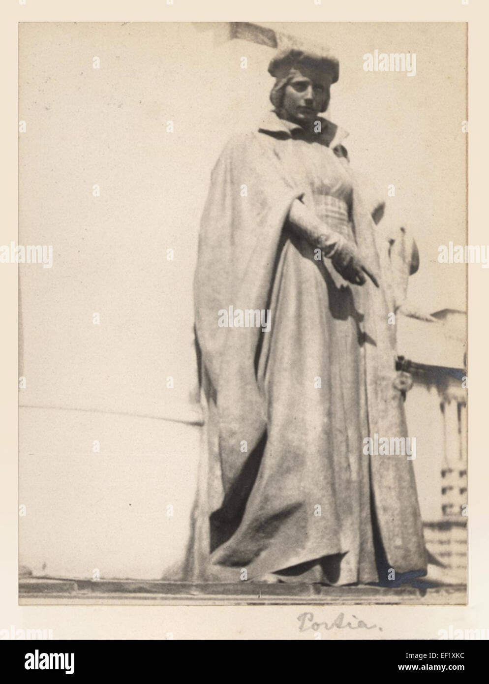 A statue of Portia, a character from Shakespeare's play 'The Merchant ...