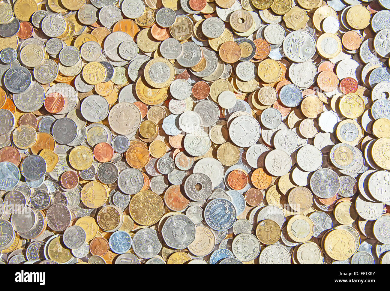 Collection of the old circulated coins Stock Photo - Alamy