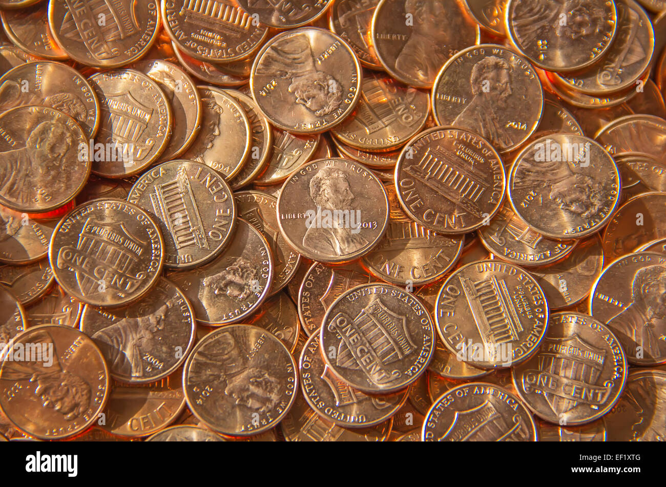 Huge pile of the US coins Stock Photo - Alamy