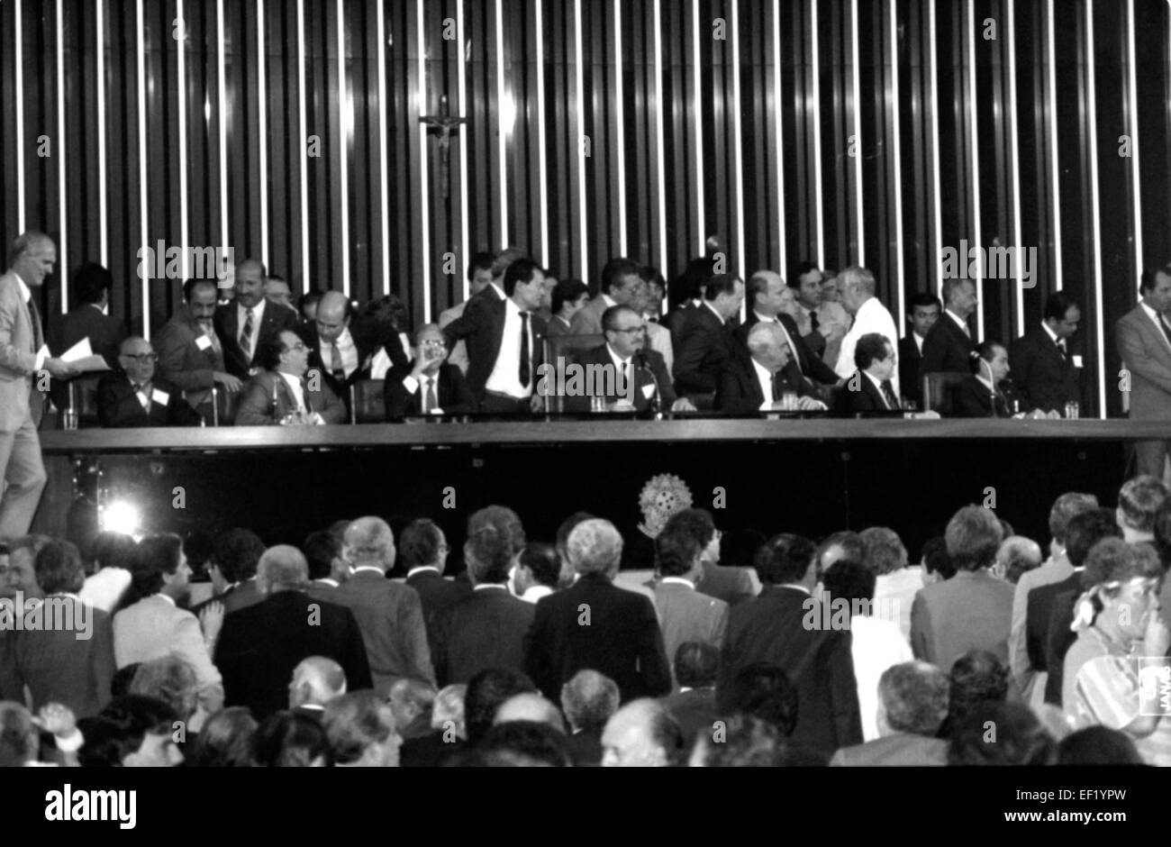 This image depicts the indirect presidential election process in Brazil ...