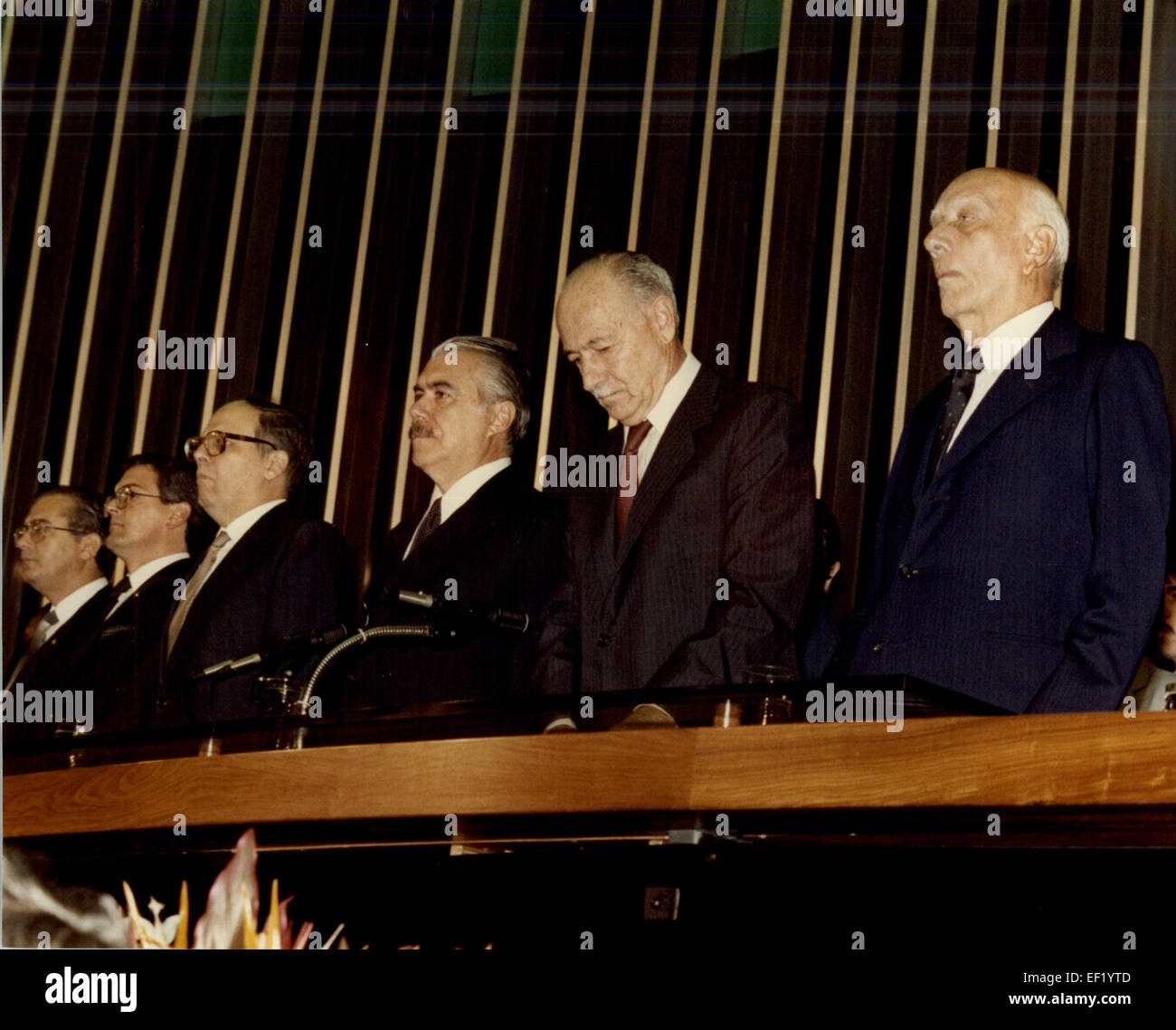 A moment from the 1985 presidential inauguration of José Sarney ...