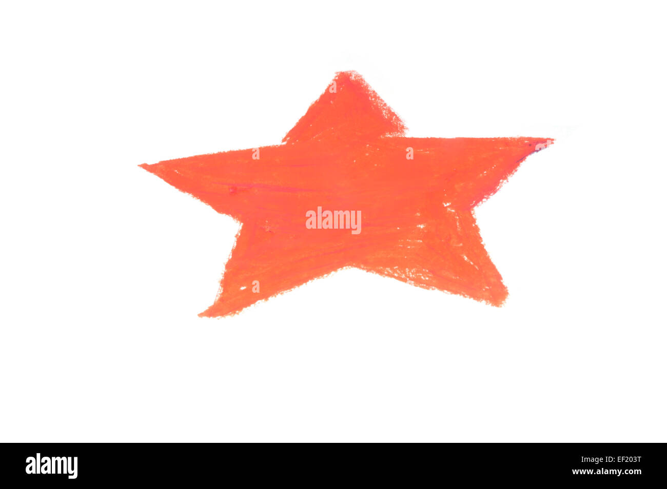 red star painted oil pastel on white background Stock Photo - Alamy