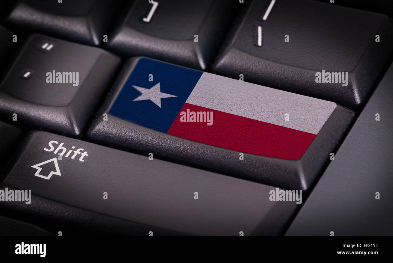 Flag on button keyboard, flag of Texas Stock Photo - Alamy