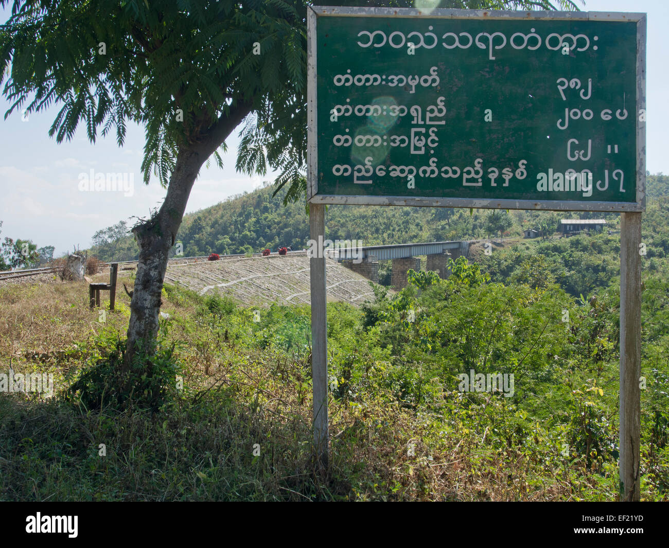 Section of the historical Burma Railway, also known as the Death ...