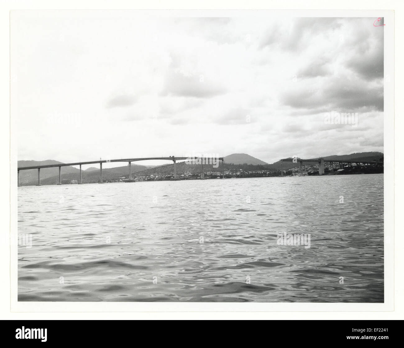 In 1975, a view looking north through the main navigation span of the ...