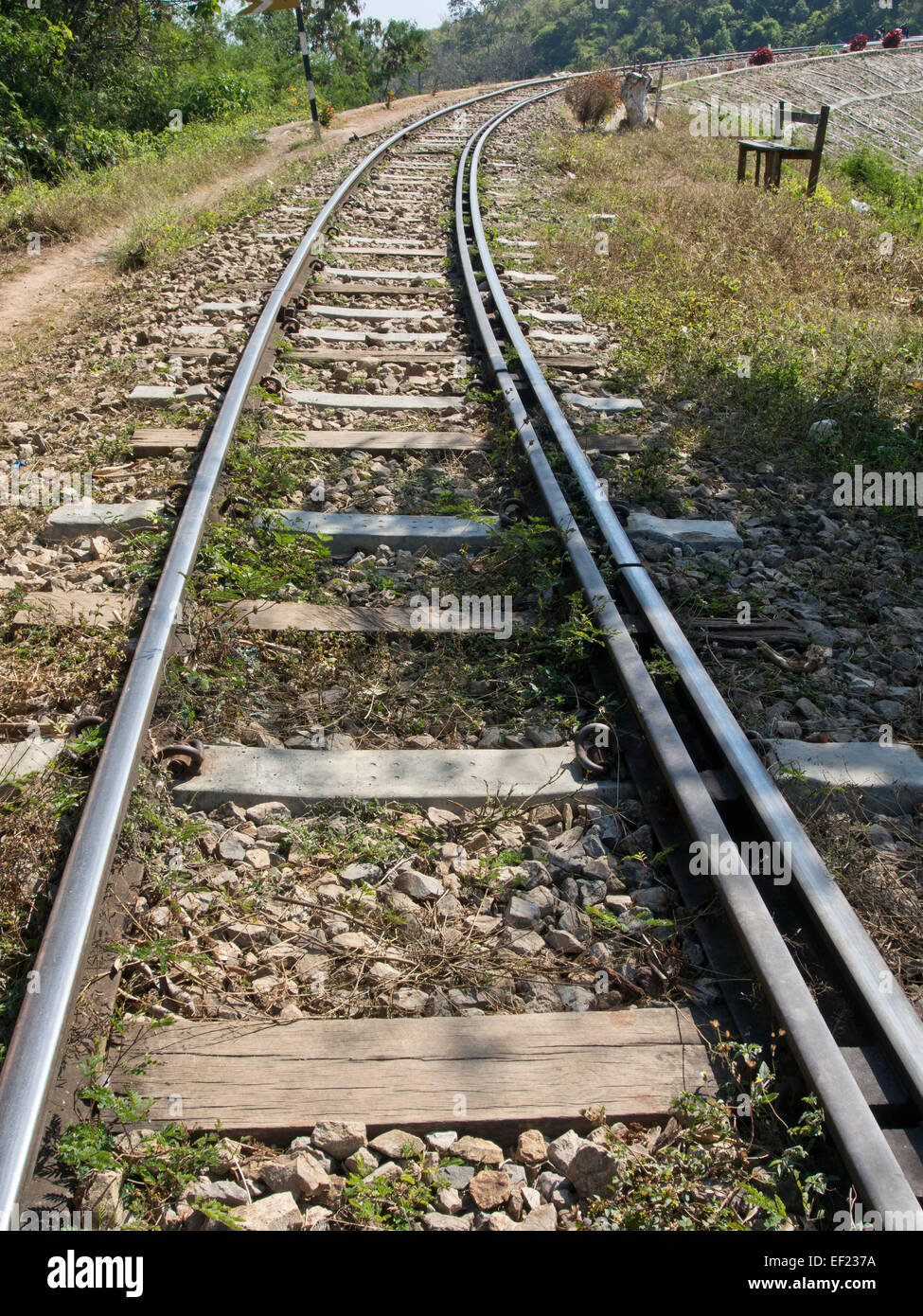 Section of the historical Burma Railway, also known as the Death ...