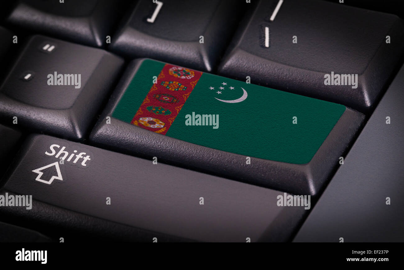 Flag on button keyboard, flag of Turkmenistan Stock Photo - Alamy