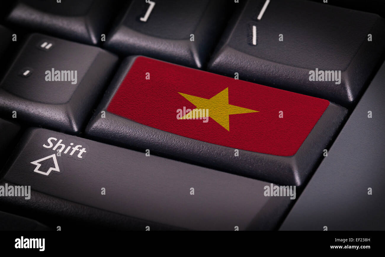 Flag on button keyboard, flag of Vietnam Stock Photo - Alamy