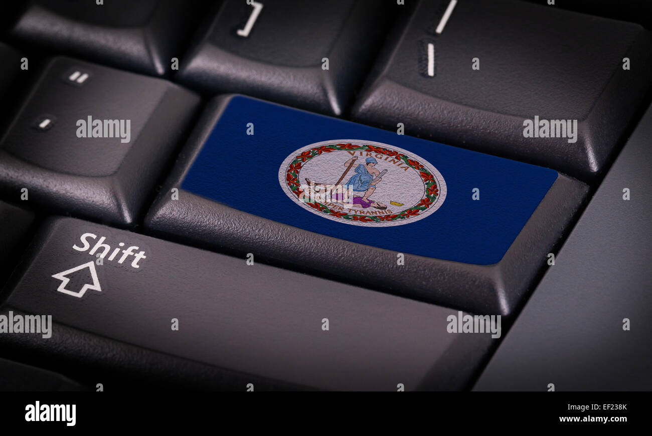 Flag on button keyboard, flag of Virginia Stock Photo - Alamy