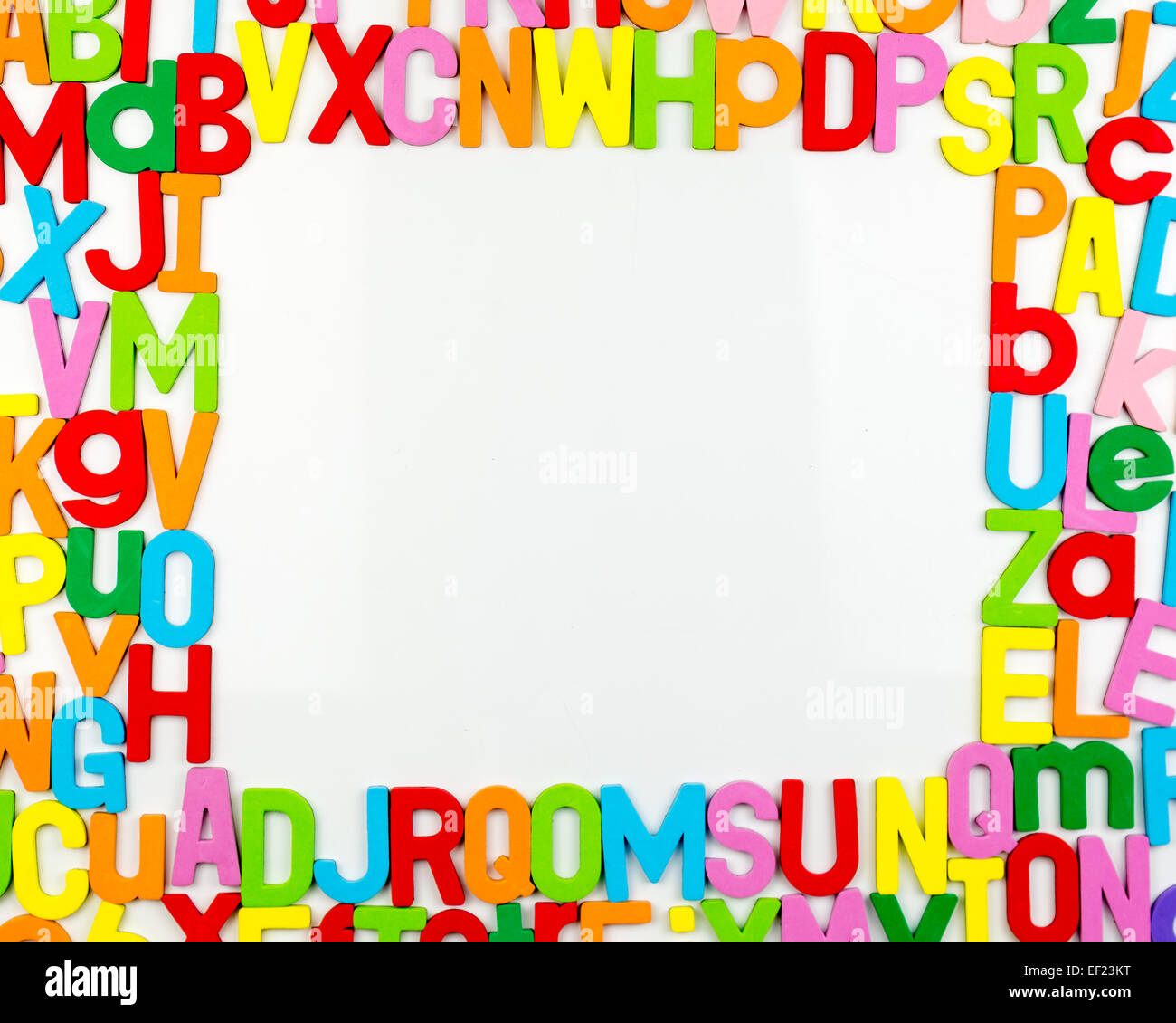 Frame of Colorful alphabet magnets on a whiteboard Stock Photo - Alamy
