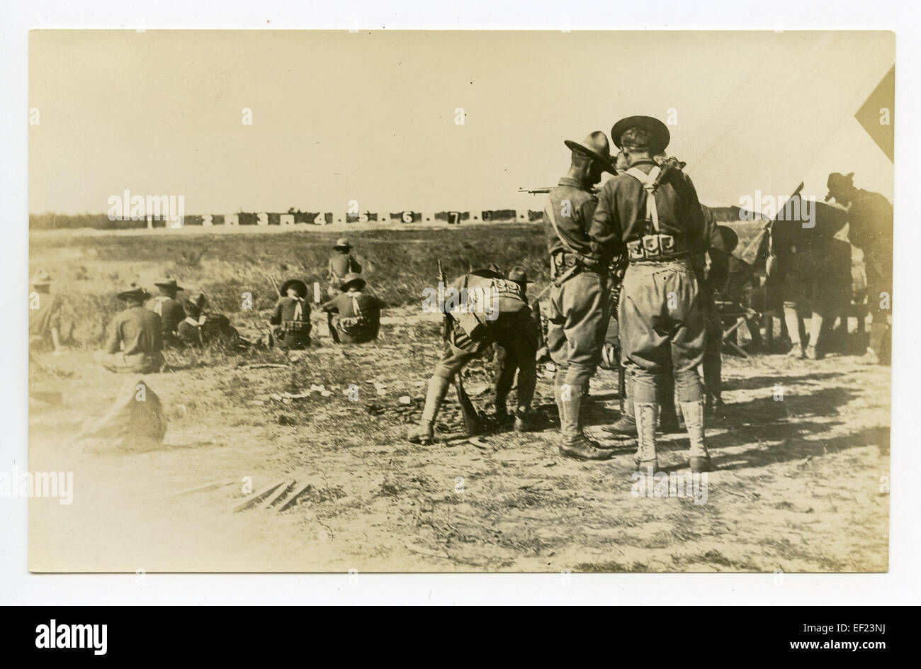 Soldiers engage in rifle practice at Fort McIntosh in Laredo, Texas ...