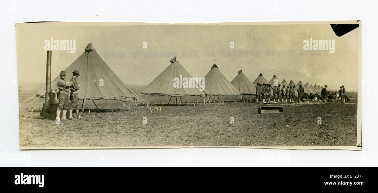 First tents erected in the maneuver camp at Ft. Sam Houston Stock Photo ...