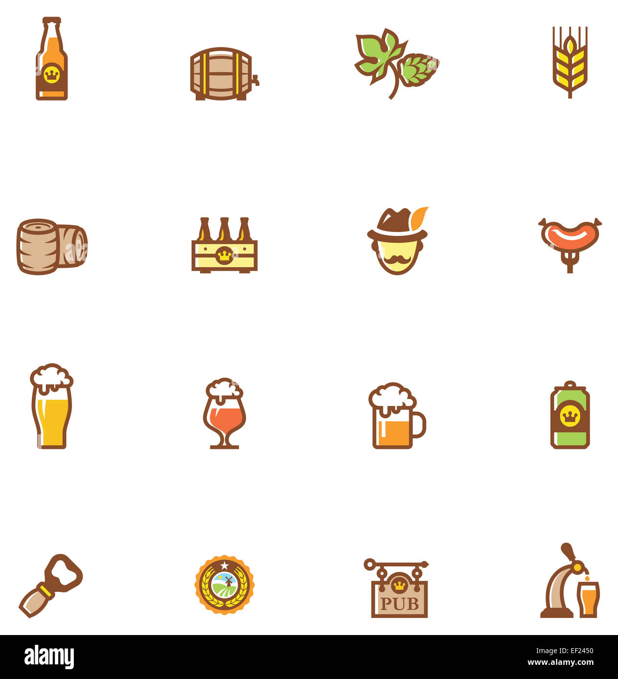 Beer icon set Stock Photo - Alamy