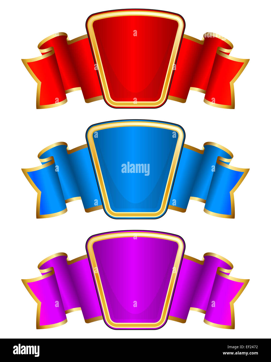 Collection frame with ribbon in 3 color Stock Photo - Alamy