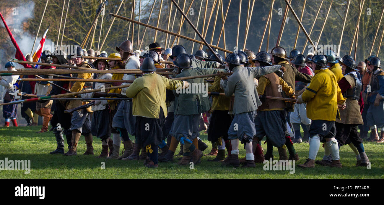 Pikemen in historical costume at Holly Holy Day. Nantwich, Cheshire, UK ...