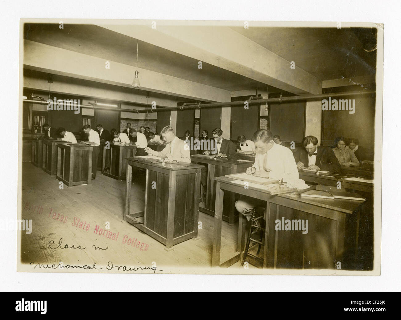 A mechanical drawing class at North Texas State Normal College, now the ...