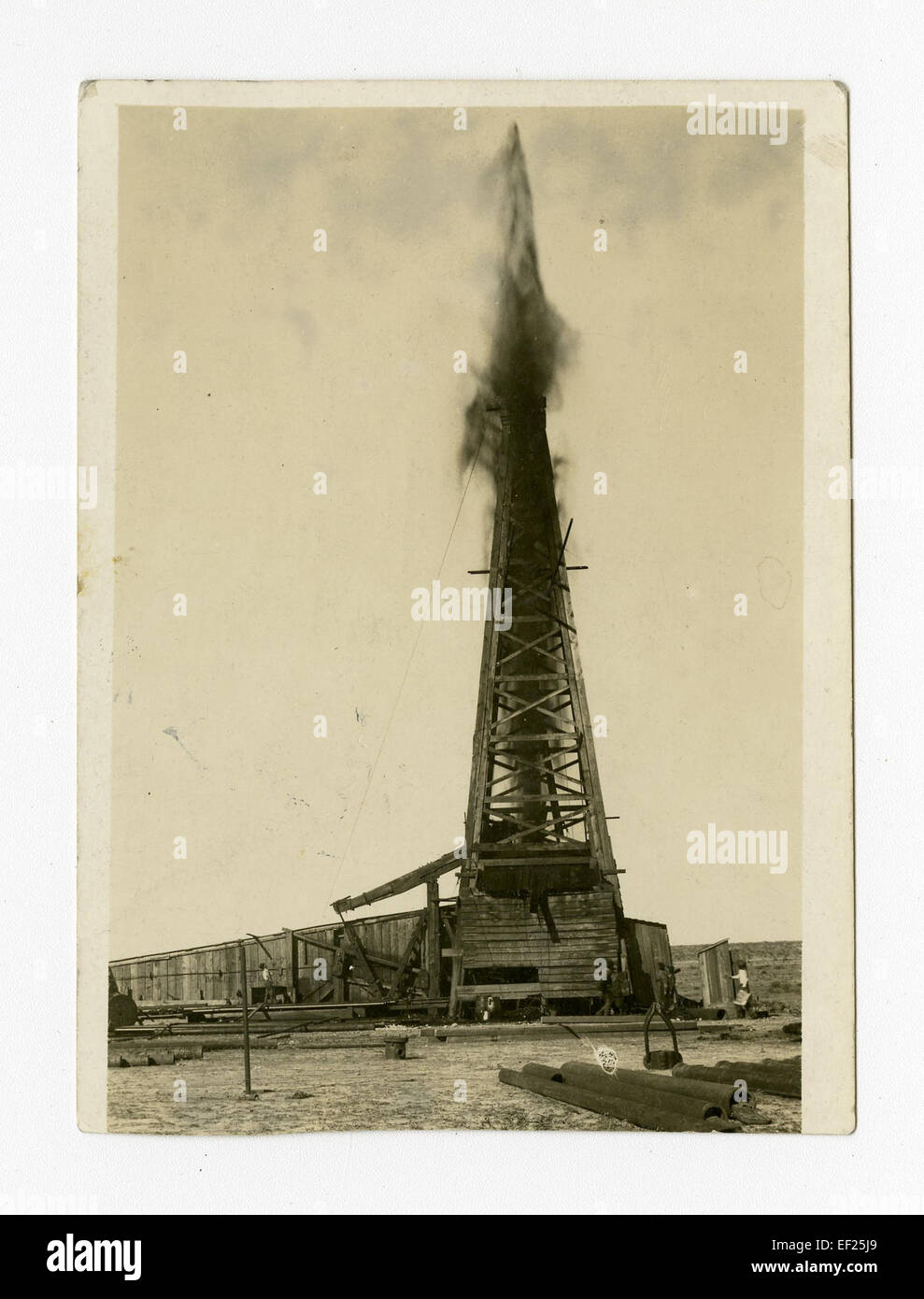 This image captures the oil fields near Ranger, Eastland, Texas, where ...
