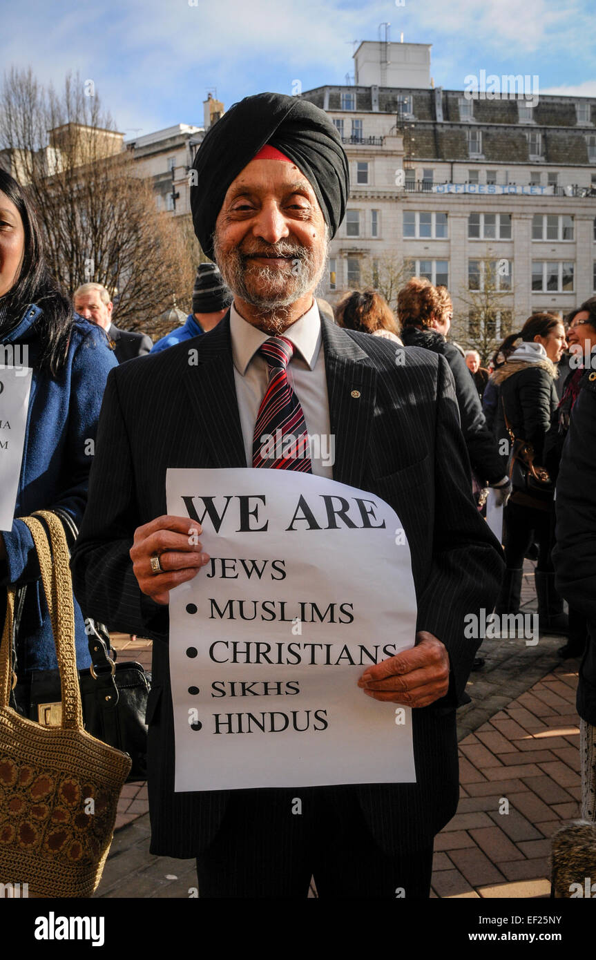 Victoria Square, Birmingham, UK. 25th January, 2015. 'Not In Our Name ...
