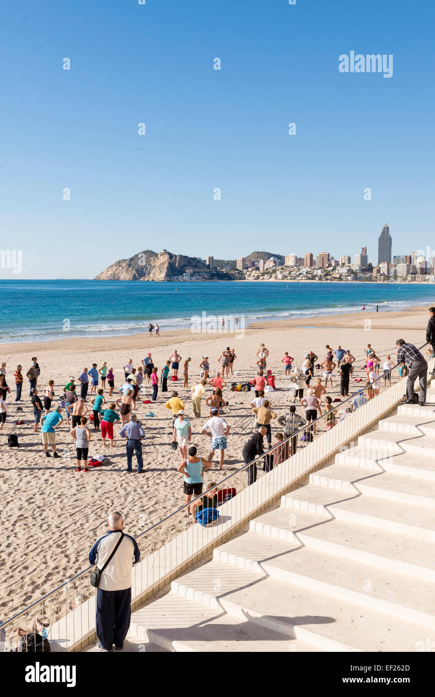 Benidorm beach sunbathing hi-res stock photography and images - Alamy