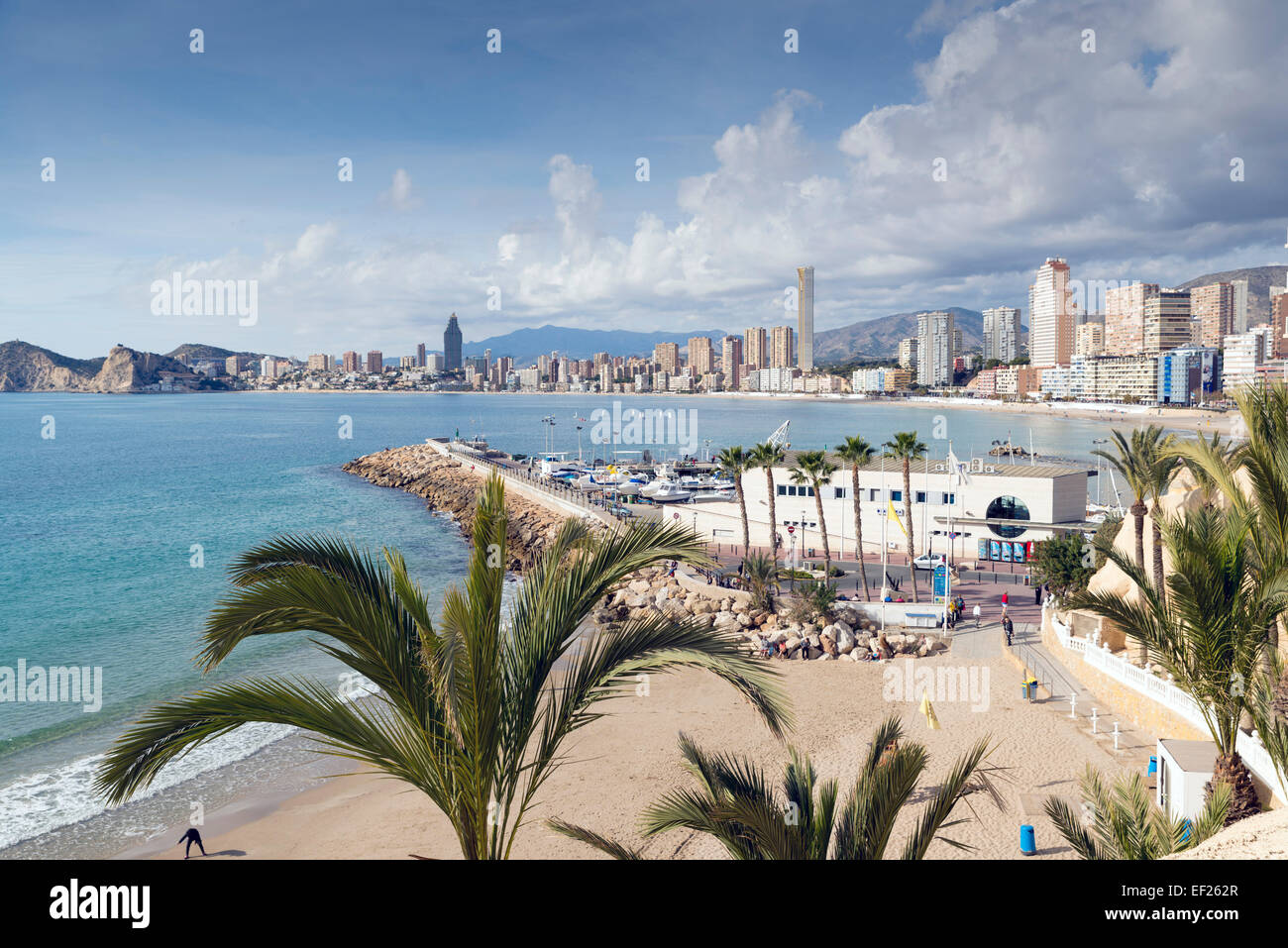 BENIDORM, SPAIN, JANUARY 18, 2015: A warm autumn day from Benidorm's ...