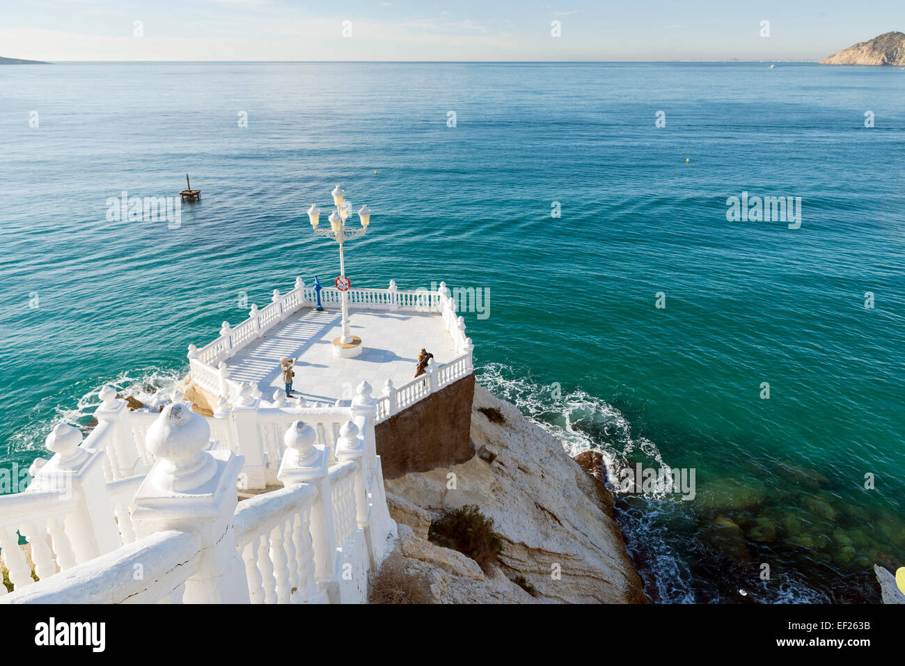 BENIDORM, SPAIN, JANUARY 21, 2015: tourists enjoy a warm winter day ...