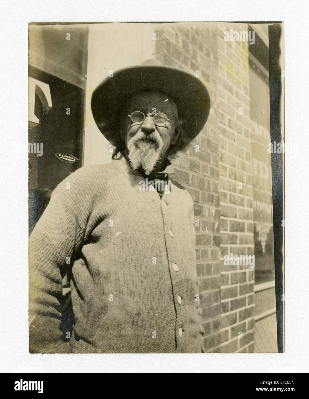 This image features an unidentified old settler, a figure from Texas ...