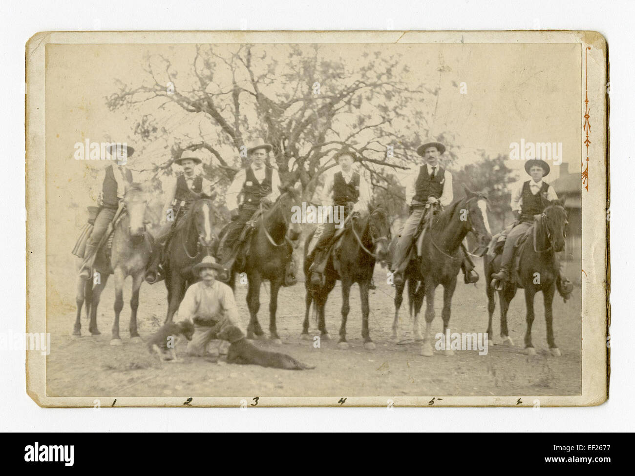 This image shows D.W. Bass, a mounted inspector for customs, alongside ...