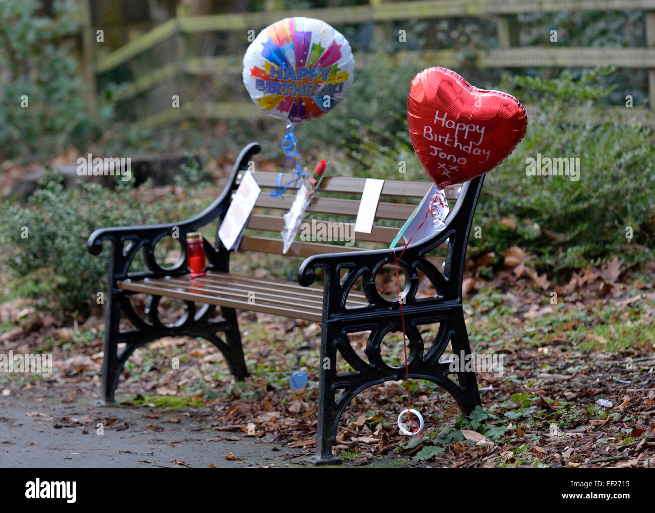 Happy birthday seat bench park hi-res stock photography and images - Alamy