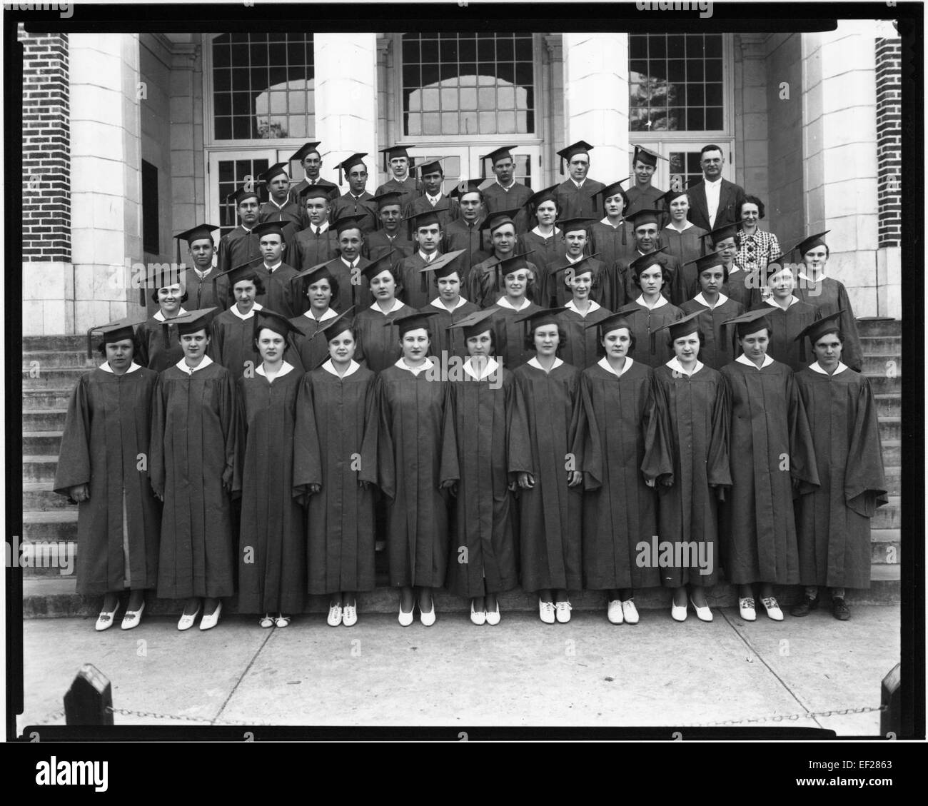Group students on graduation Black and White Stock Photos & Images - Alamy