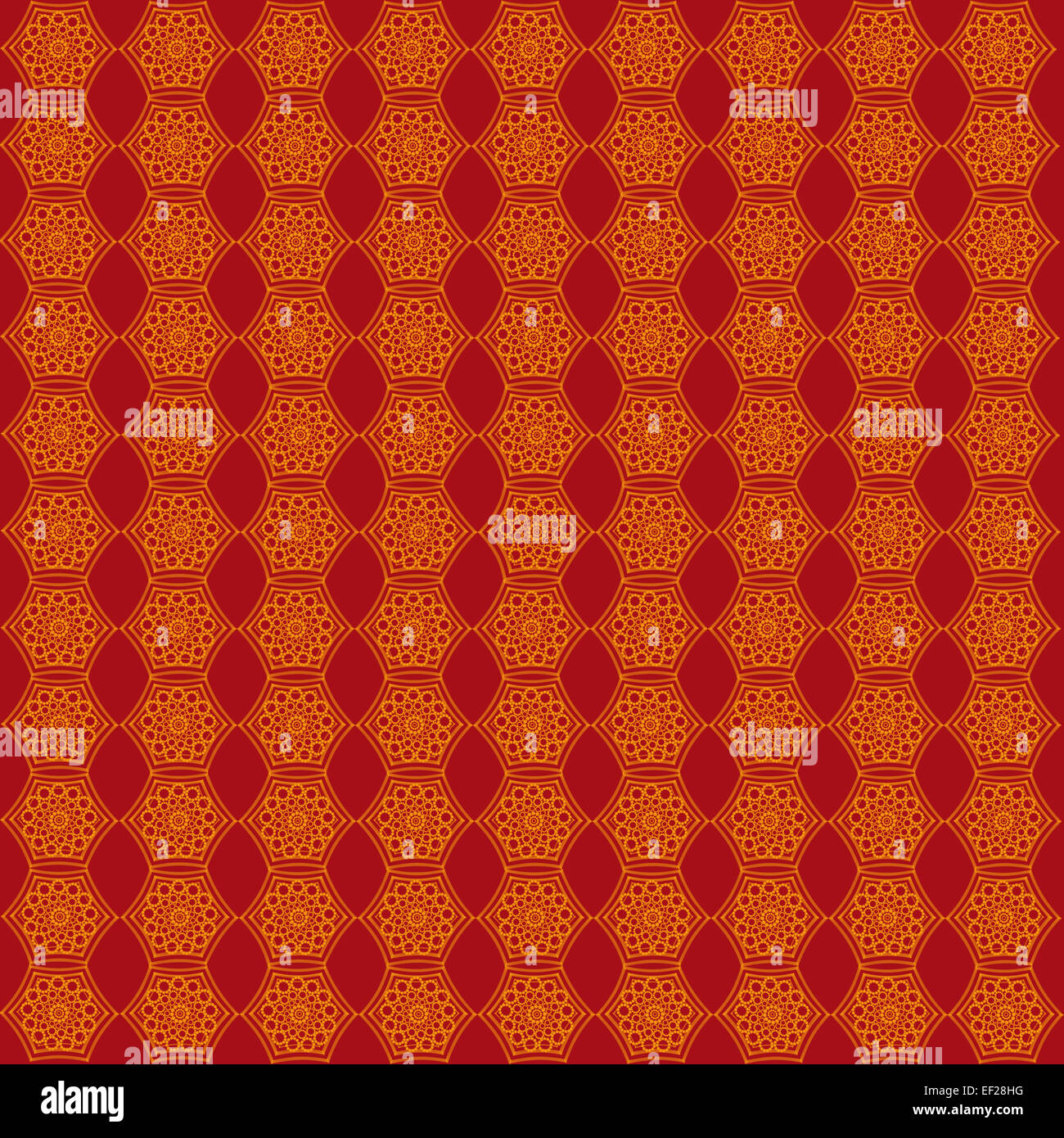 wallpaper with many golden abstract patterns on the red Stock Photo - Alamy