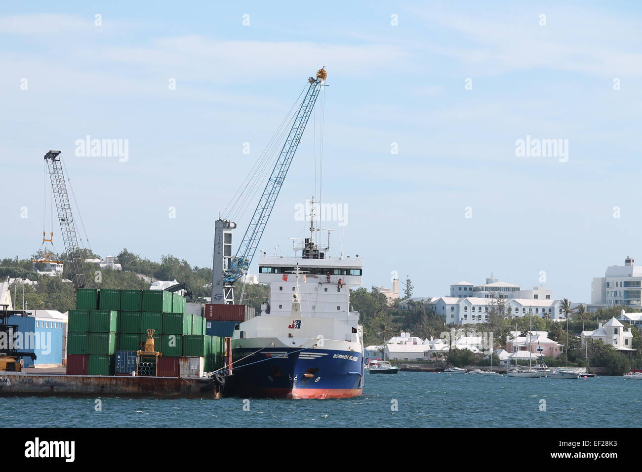 Container Ship, Hamilton, Bermuda Stock Photo - Alamy