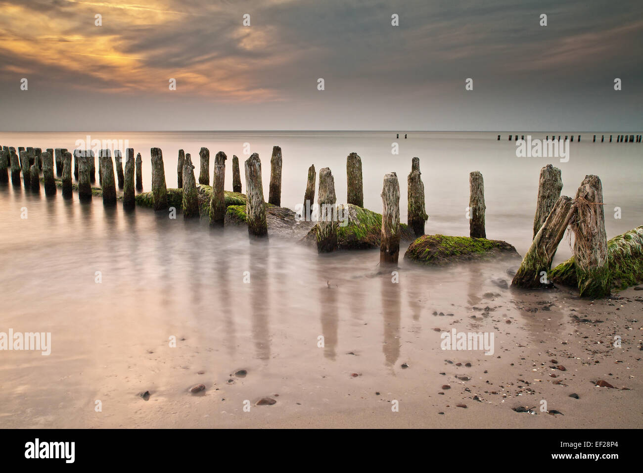 Groynes ocean orange hi-res stock photography and images - Alamy