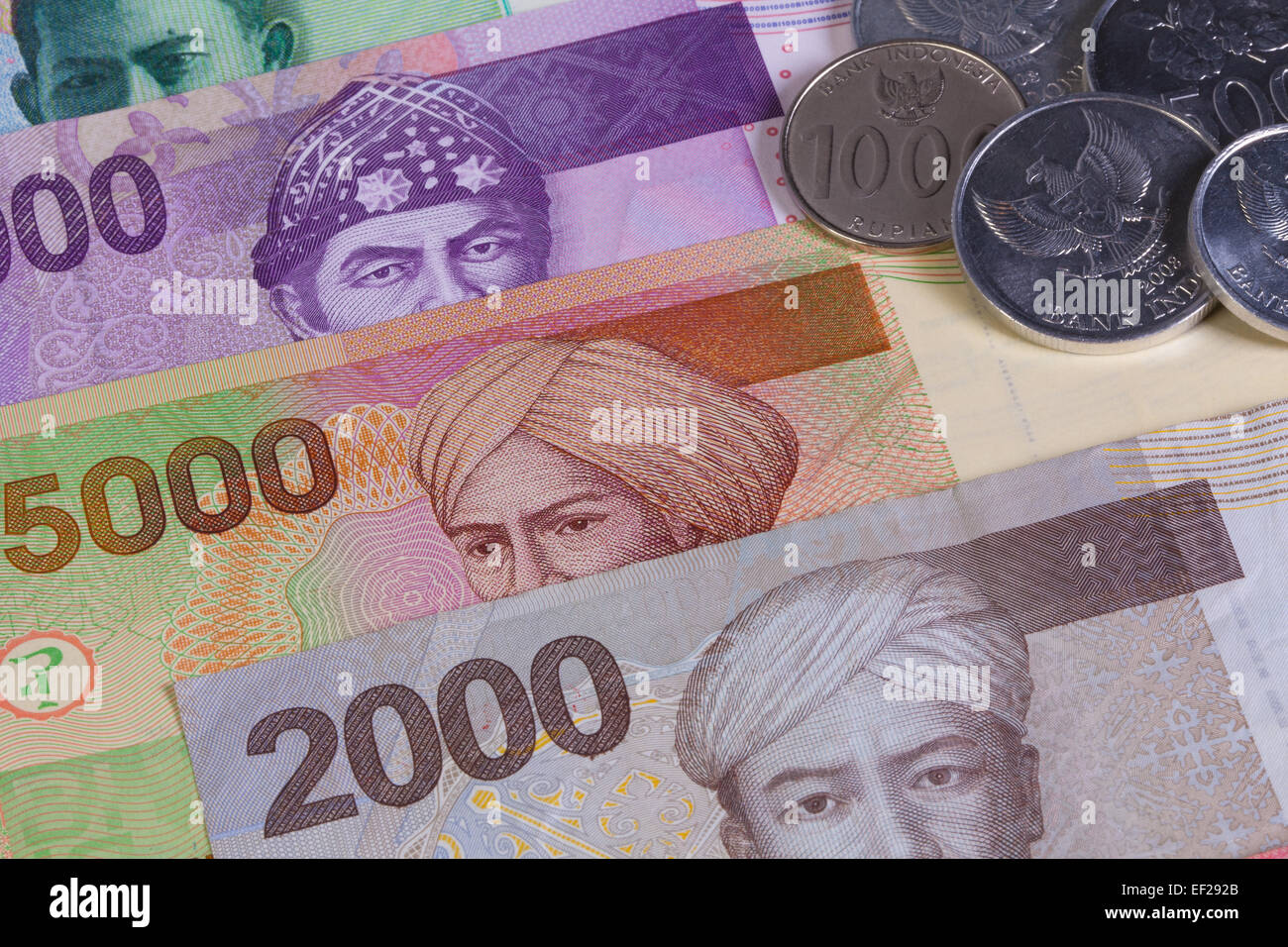 Different Indonesian rupiah banknotes on the table Stock Photo - Alamy