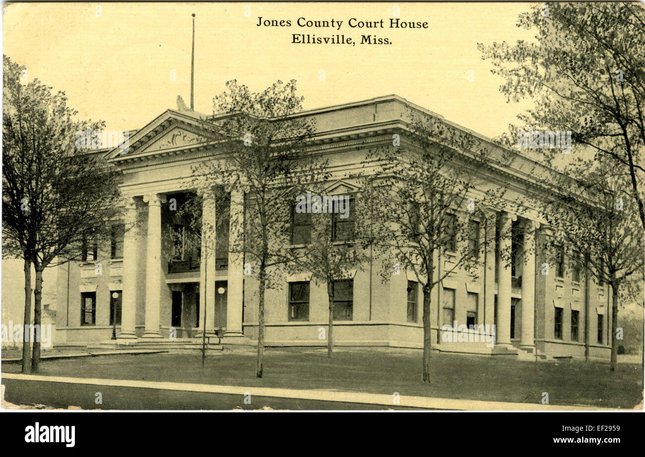The Jones County Courthouse in Ellisville, Mississippi, stands as a ...