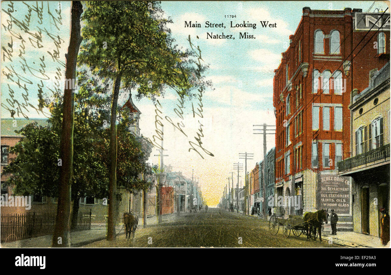 Main Street, looking west, Natchez, Miss 156 Stock Photo - Alamy