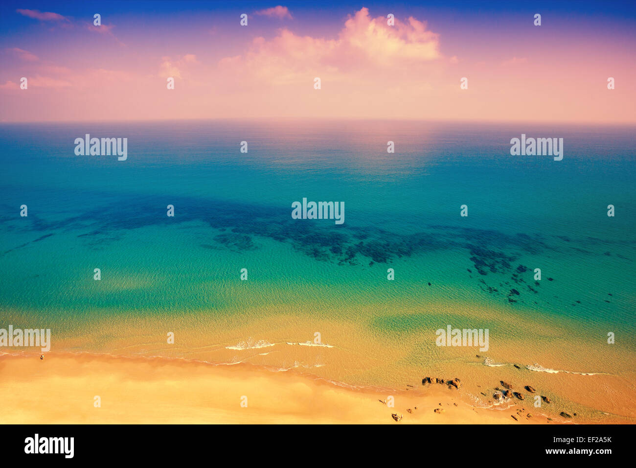 Sunrise over sea, top view Stock Photo - Alamy