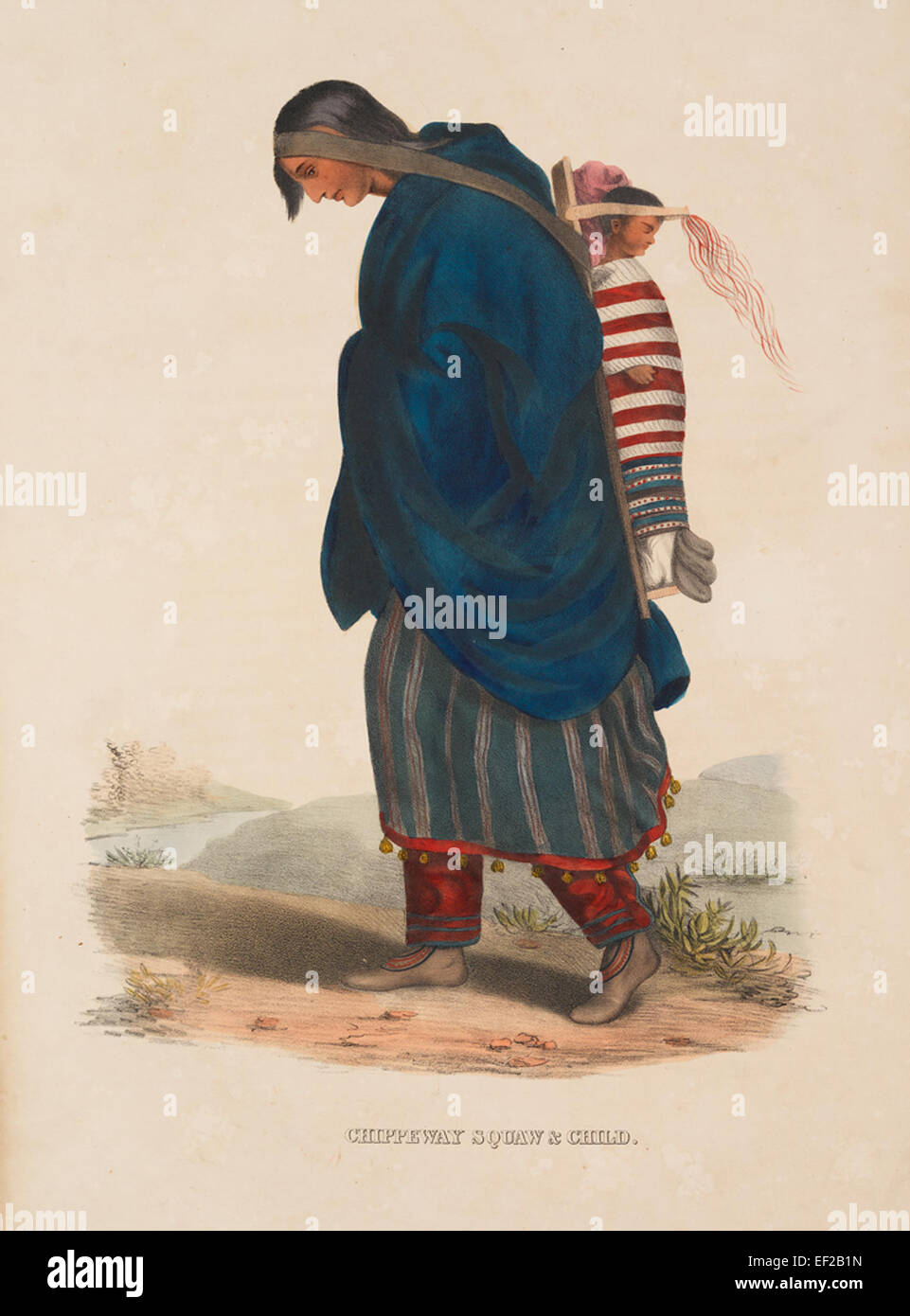 This image depicts a Chippewa woman and child, likely from the ...