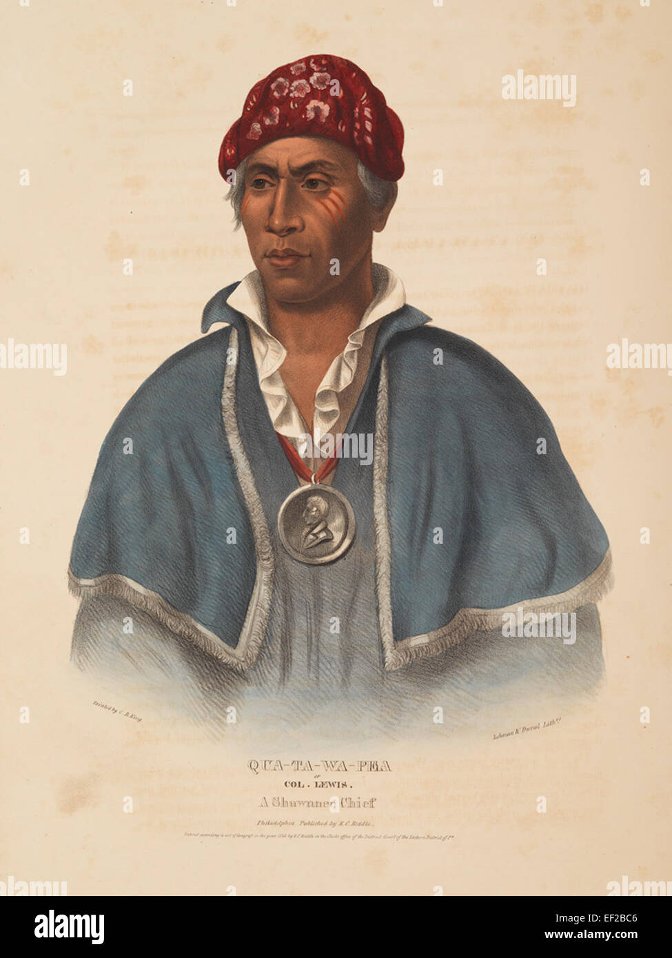 Colonel lewis north american indians qua ta wa pea hi-res stock ...