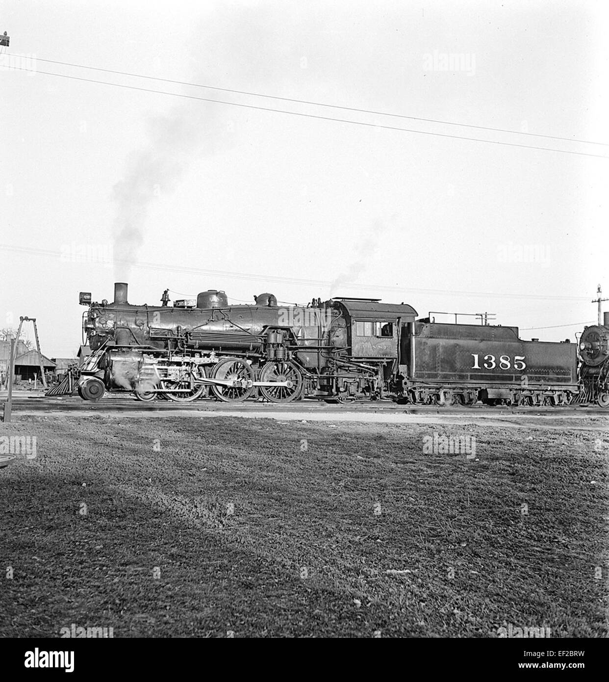 A historical image showing the Atchison, Topeka & Santa Fe Locomotive ...