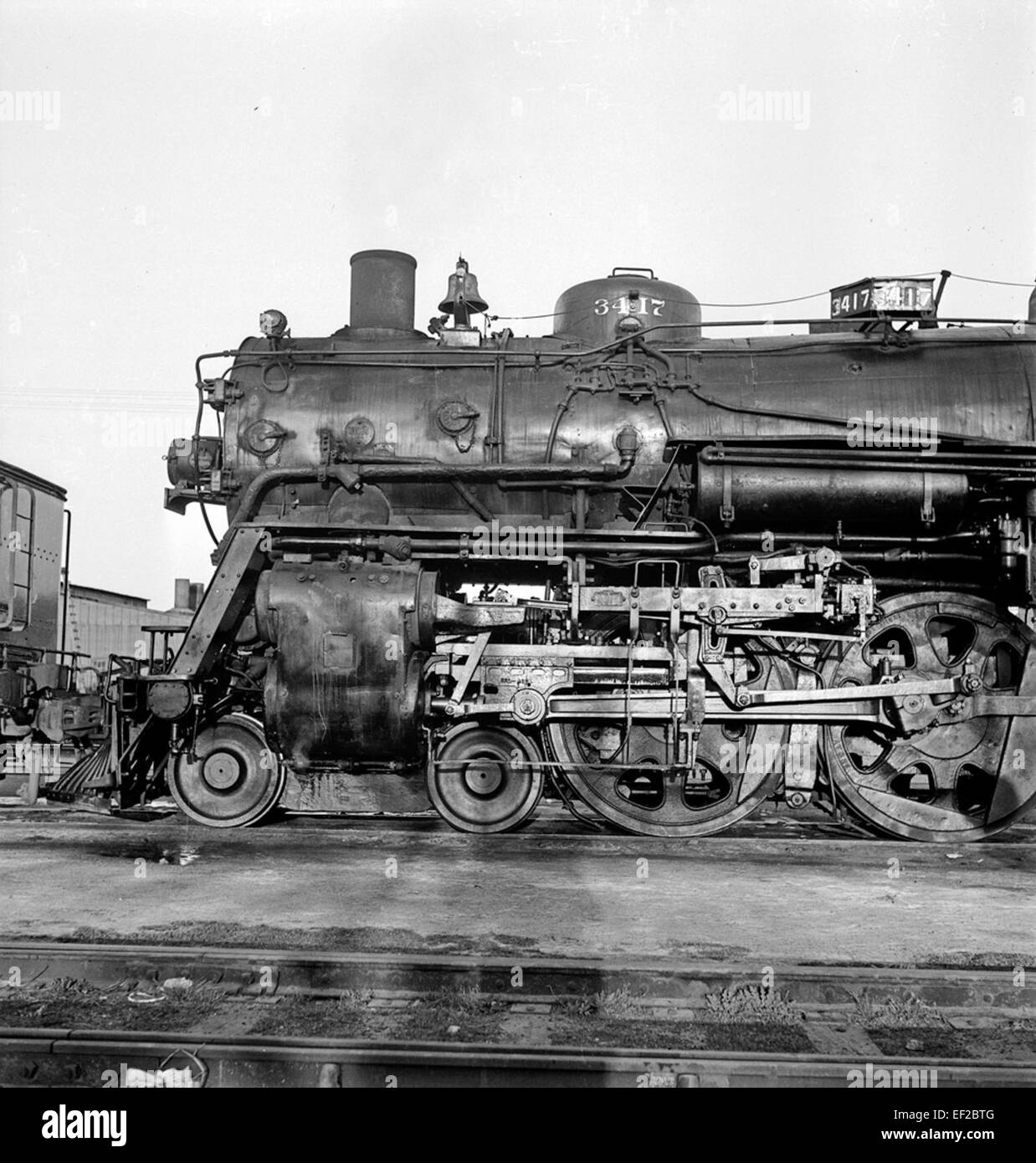 Atchison, Topeka & Santa Fe Railway's Locomotive No. 3417, with its ...