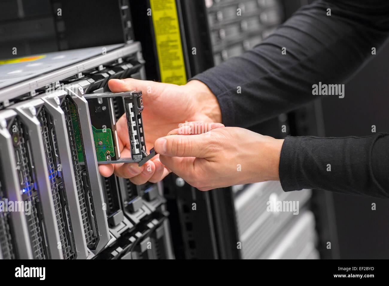 It Consultant Work On Blade Server In Datacenter Stock Photo Alamy