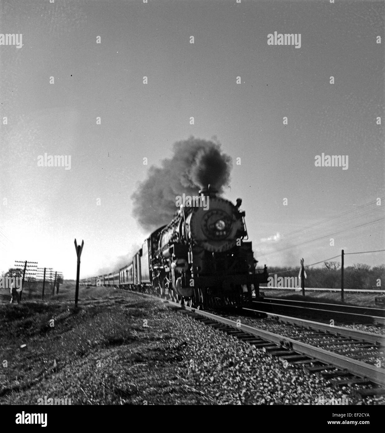 Locomotive 906, part of the Texas & Pacific Railway, symbolizes the ...