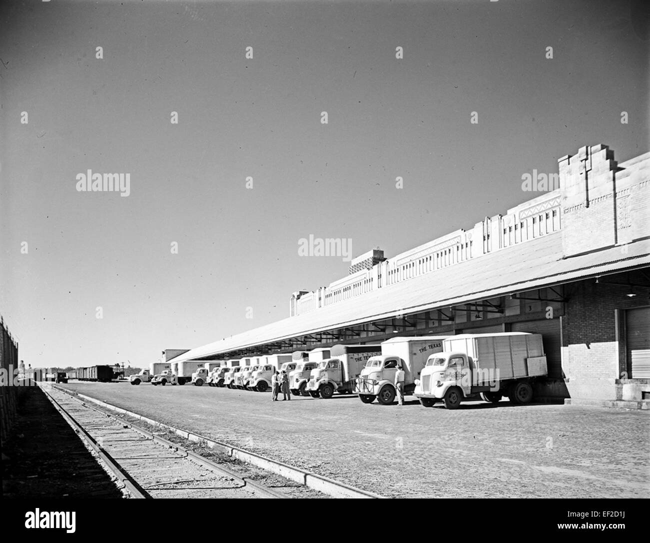 This image shows the Art Deco-style loading docks at the Texas ...