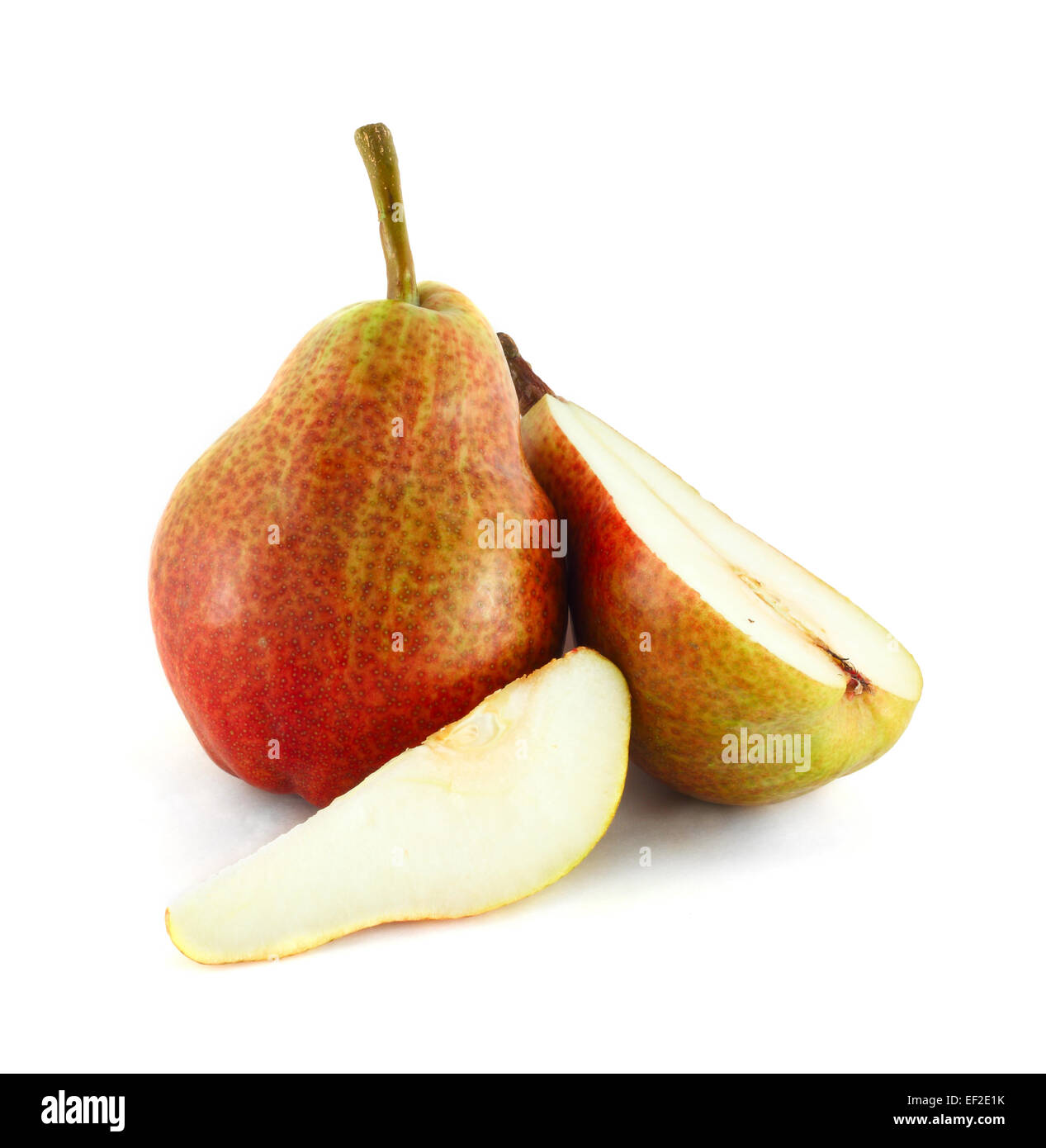 Cutted colorful pears isolated on white background Stock Photo - Alamy