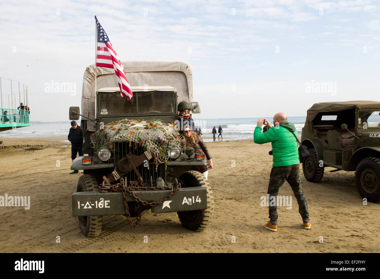 Anzio Beach, Rome, Italy. 25th January, 2015. Anzio beach commemoration ...