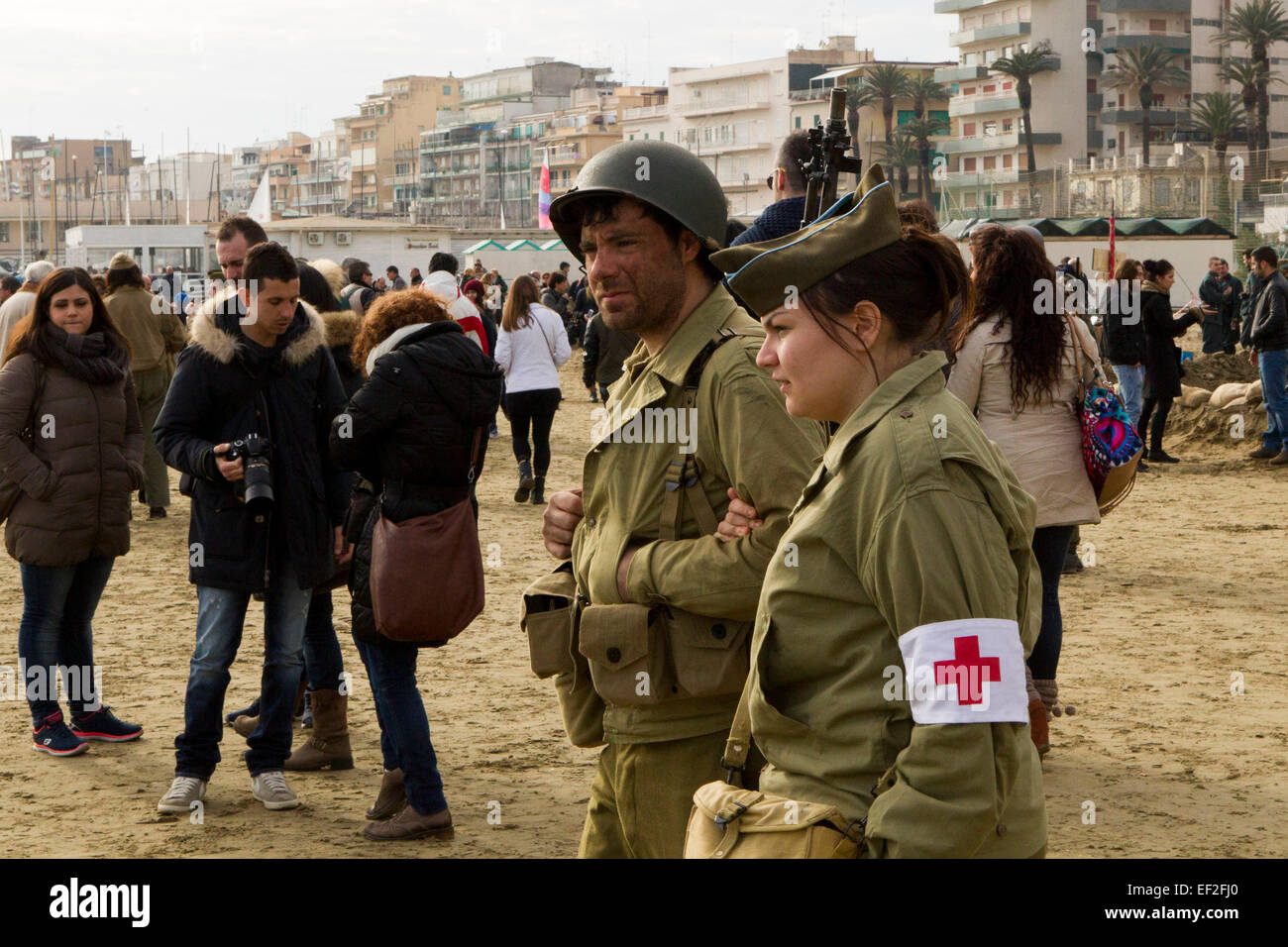 Anzio Beach, Rome, Italy. 25th January, 2015. Anzio beach commemoration ...