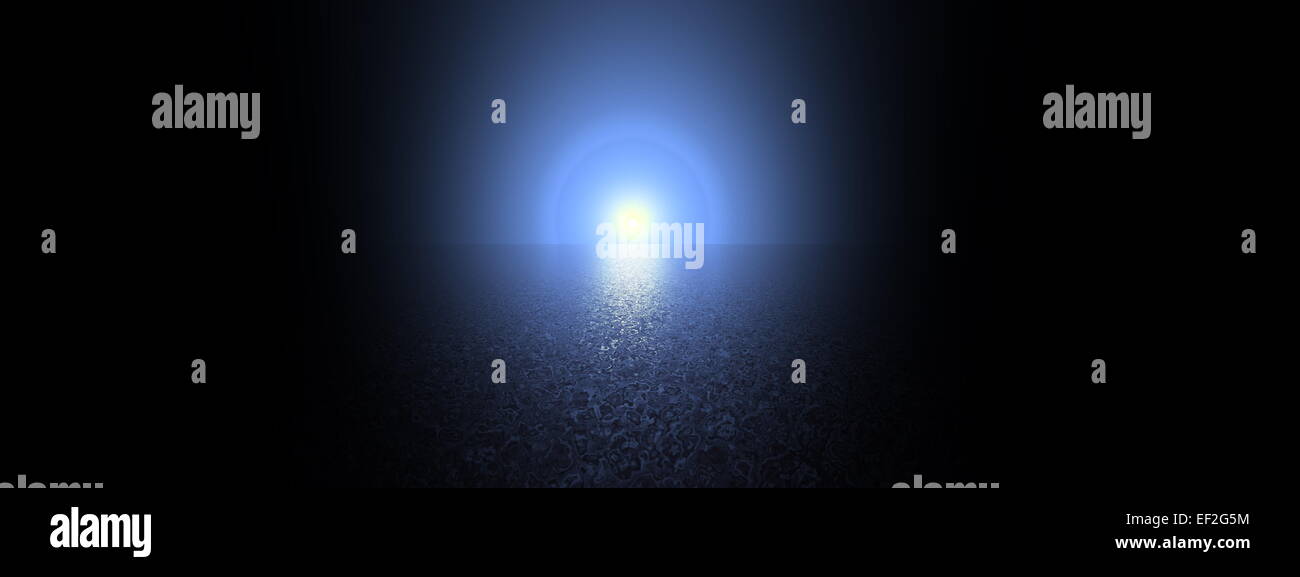 Full moon night over ocean, 360 degrees effect Stock Photo - Alamy