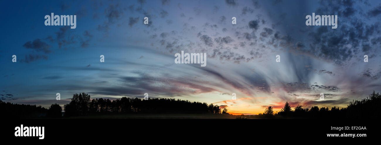 Sunset over the northern river Stock Photo - Alamy
